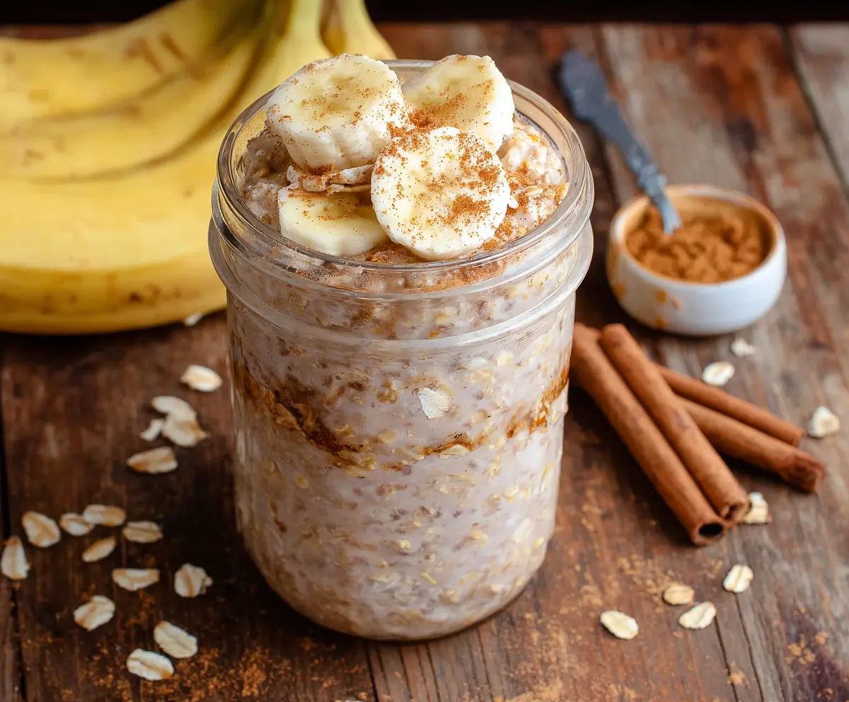 Banana Cinnamon Overnight Oats Recipe | Easy & Healthy