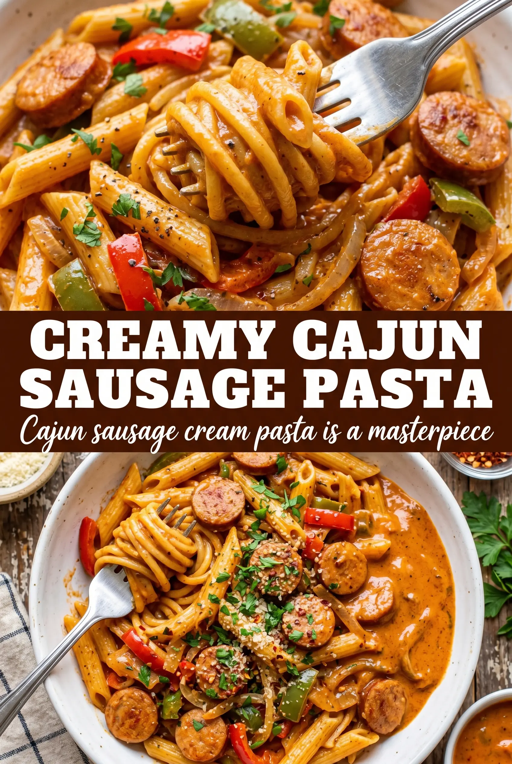 Creamy Cajun Sausage Pasta (One-Pan Cream Sauce)